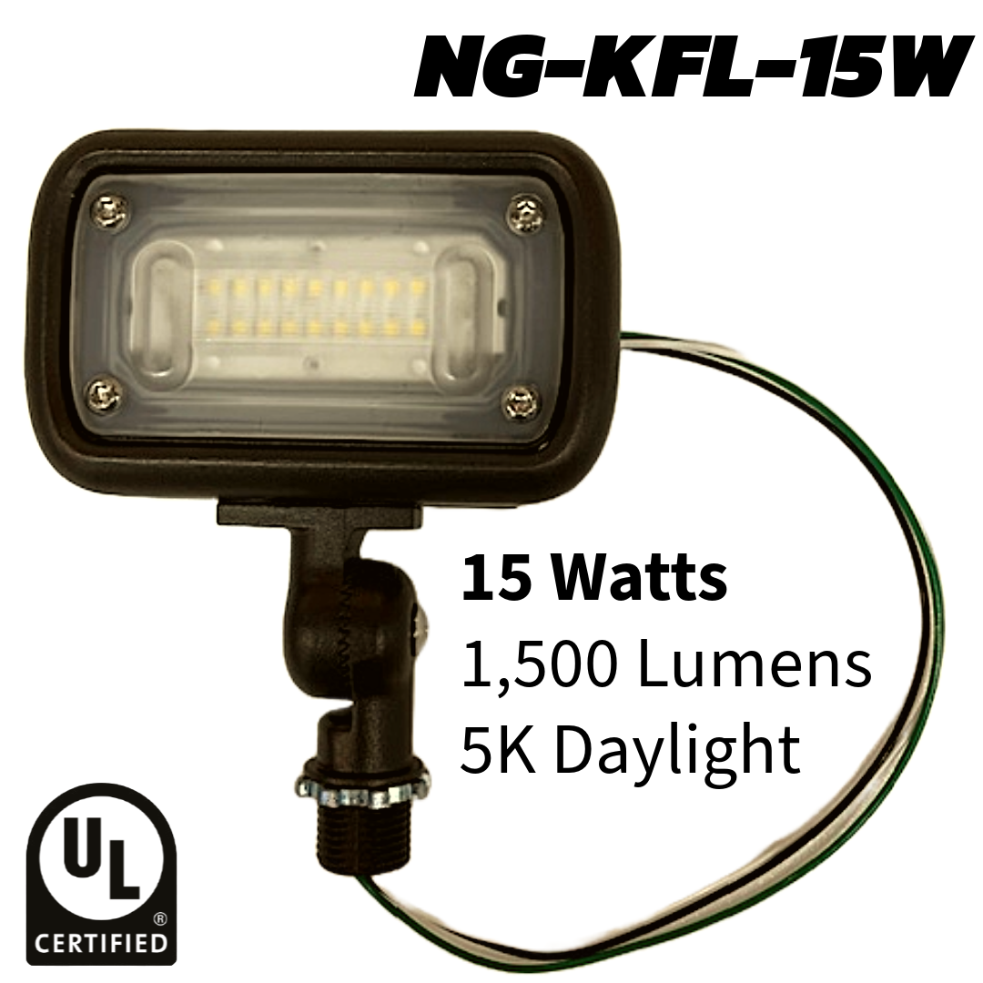 NG-KFL-15W 5000k Daylight 1/2in Knuckle Bracket 15 Watt LED Mini Flood ...