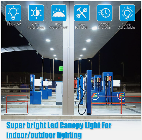 NG-CP-150WCD-458S-WAEH LED Canopy Light Selectable 90w 120w 150w 45k 5 ...