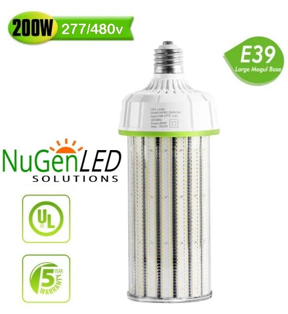 NGWL-200W14SH 200 Watt Corn Bulb 5000k 6000K 26000LM 277 480 VAC 5YR ...